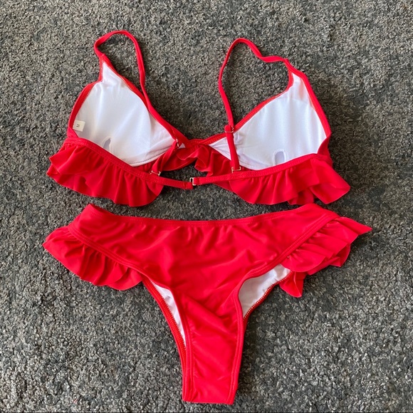 boutique. | Swim | 248 Red Ruffle Bikini Set | Poshmark